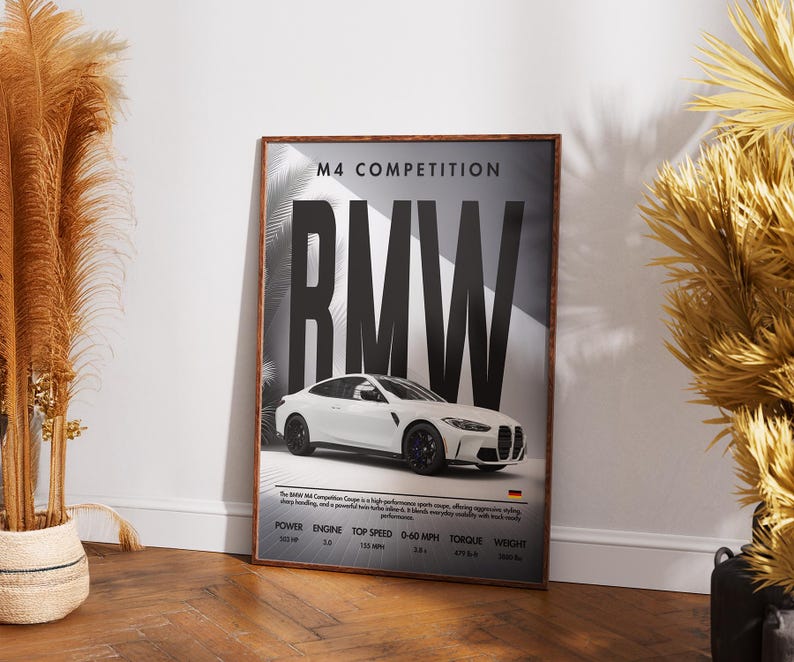 BMW M4 Competition Art Print | Sports Car Poster (digital Download) - Etsy