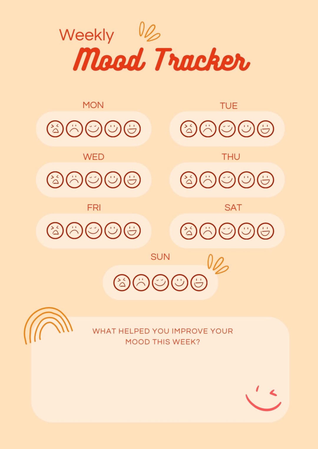 Mood Tracker Printable – Daily Mental Health Tracker | Self Care ...