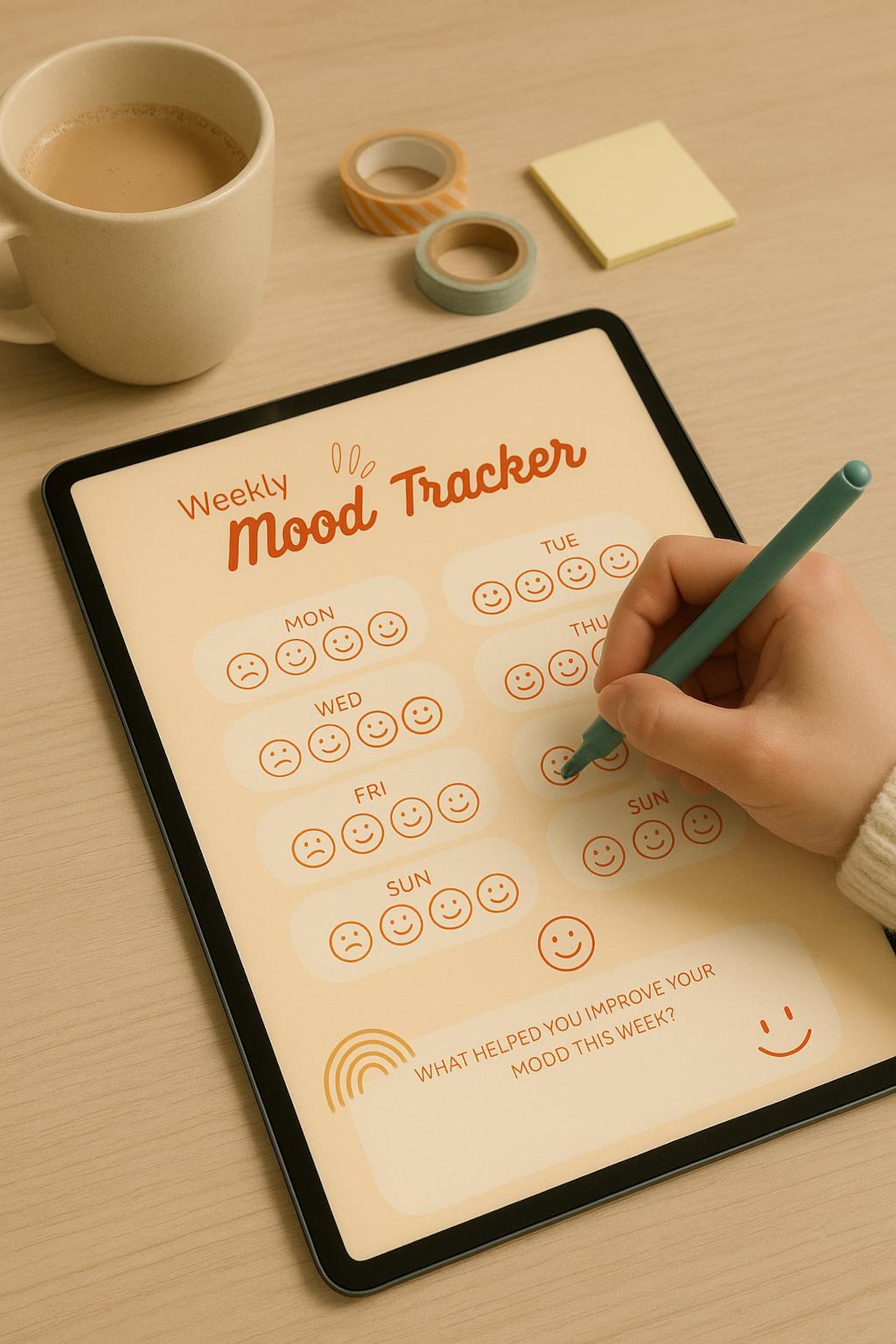 Mood Tracker Printable – Daily Mental Health Tracker | Self Care ...