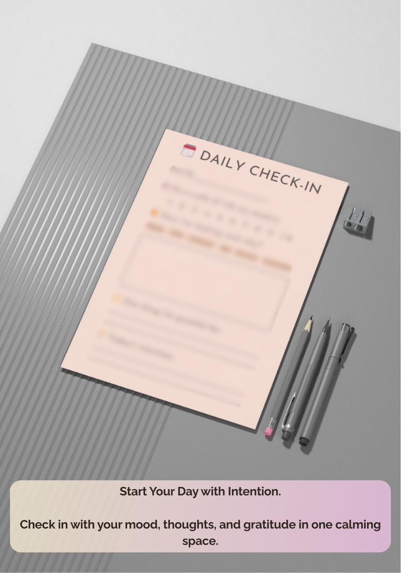 Mental Health Planner Printable PDF – Daily Check-in, Mood Tracker ...