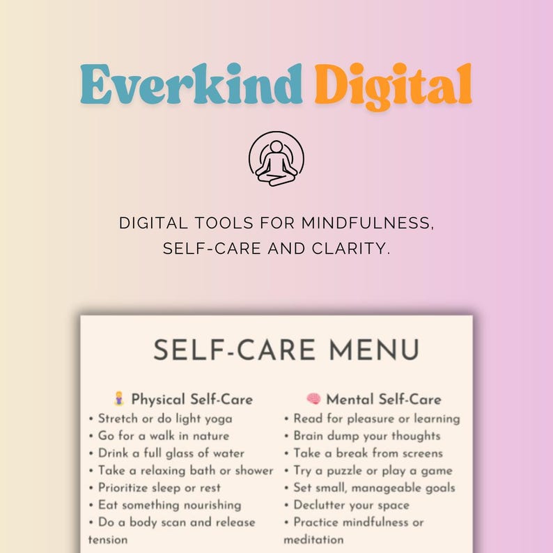 Mental Health Planner Printable PDF – Daily Check-in, Mood Tracker ...