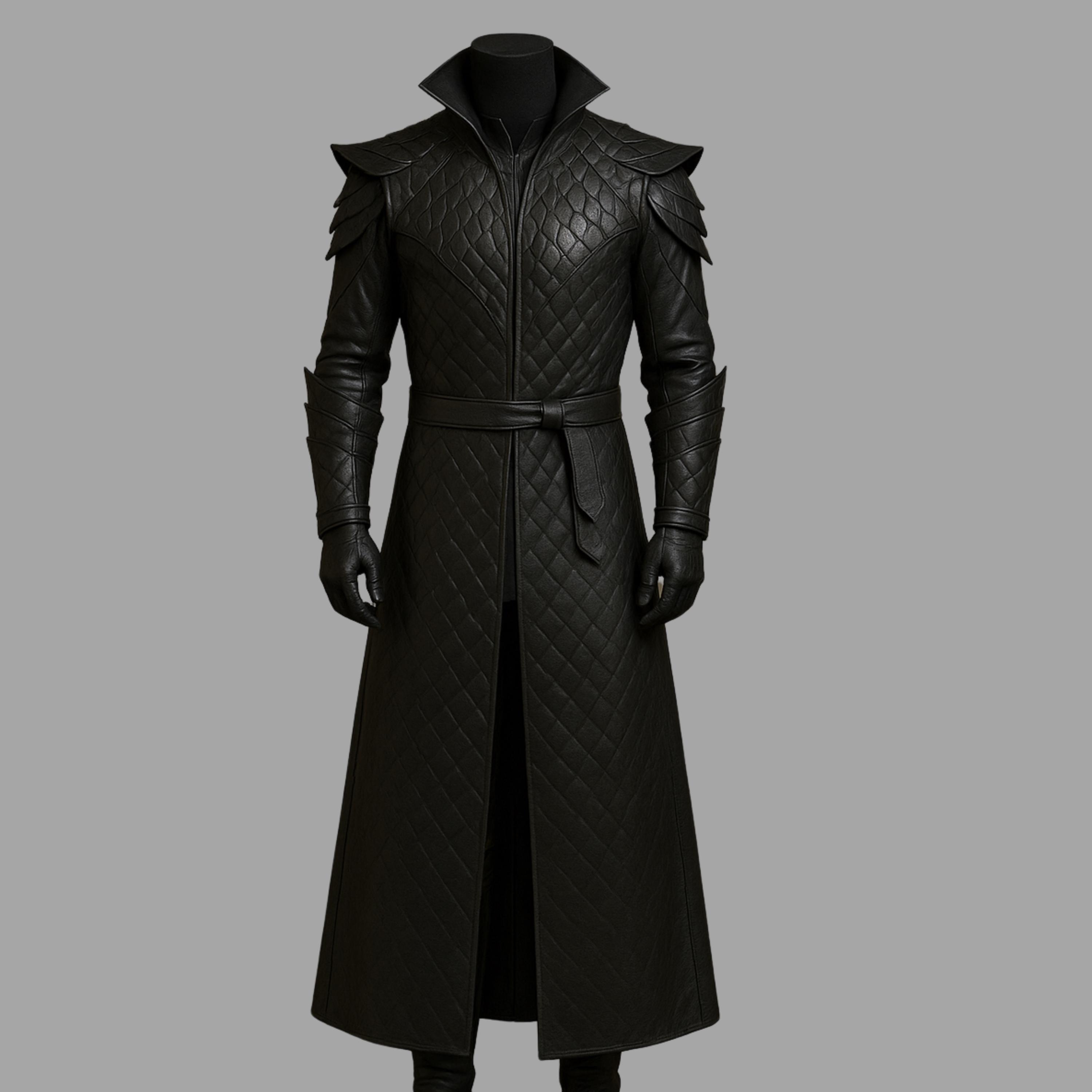 Dragon Warrior Leather Cloak, Quilted Medieval Costume With Golden ...