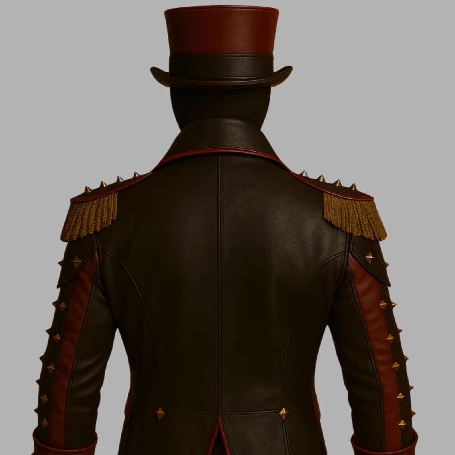 Gothic Leather Ringmaster Costume, Red & Black Steampunk Cosplay - Etsy