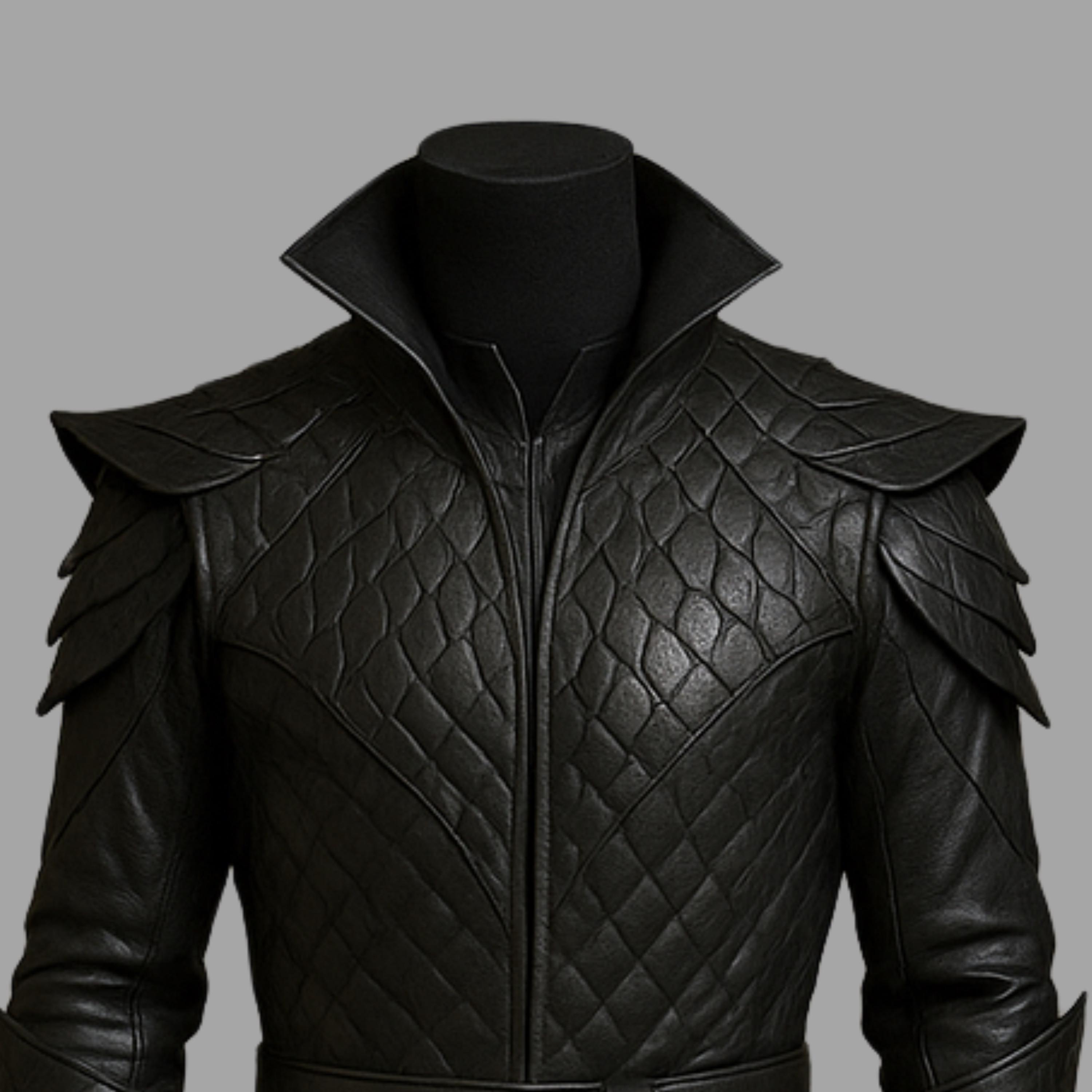 Dragon Warrior Leather Cloak, Quilted Medieval Costume With Golden ...