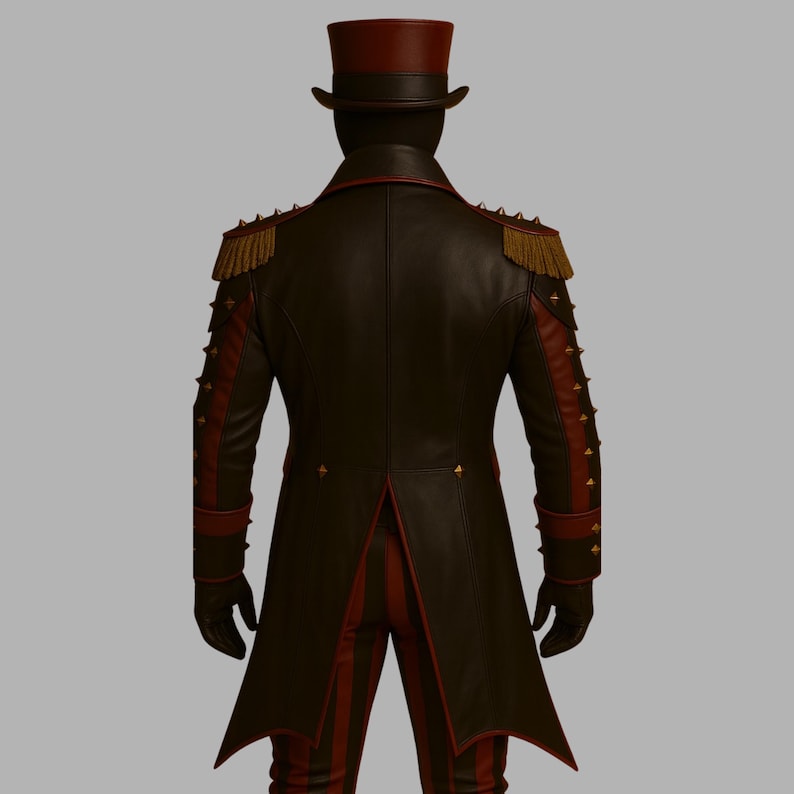 Gothic Leather Ringmaster Costume, Red & Black Steampunk Cosplay - Etsy