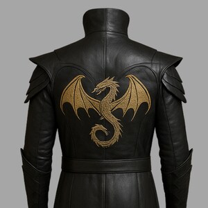 Dragon Warrior Leather Costume, Black Quilted Medieval Cloak With ...