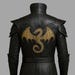 Dragon Warrior Leather Costume, Black Quilted Medieval Cloak With ...