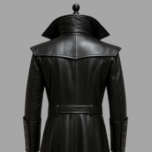 Handmade Unique Black Vampire Trench Coat, Steampunk-inspired Leather ...
