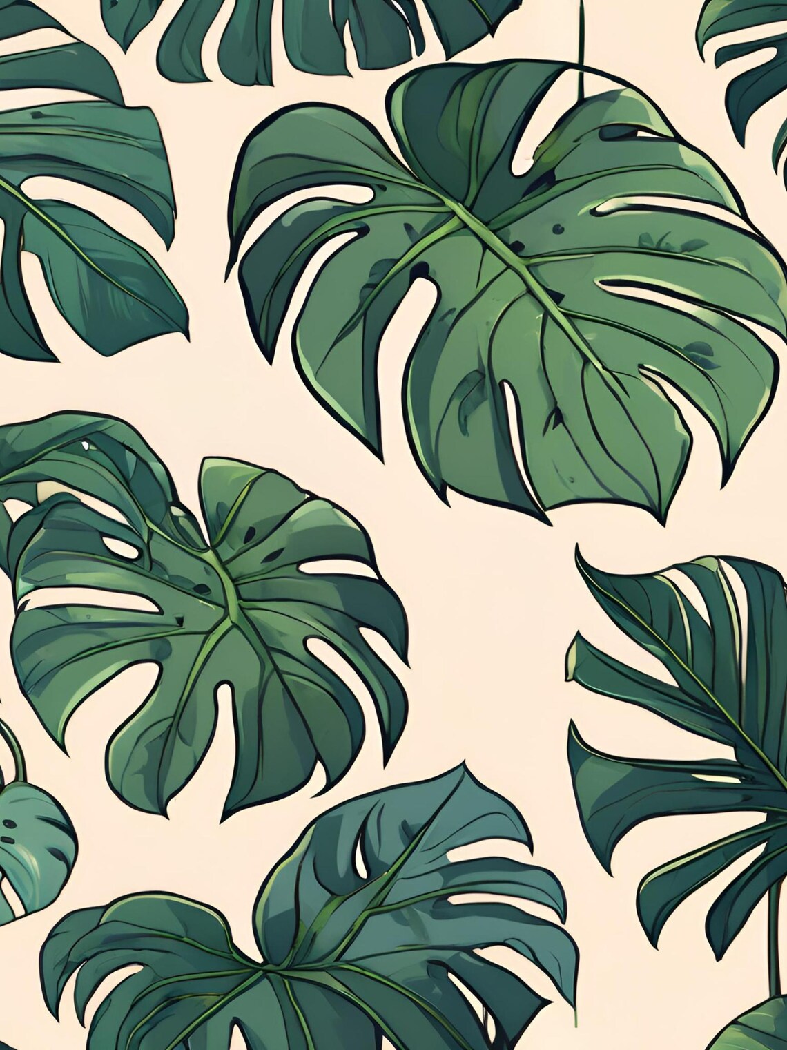 Monstera Leaf Wall Art Etsy