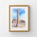 Persepolis Persian Landscape Watercolor Painting Ancient Stone Pillar ...