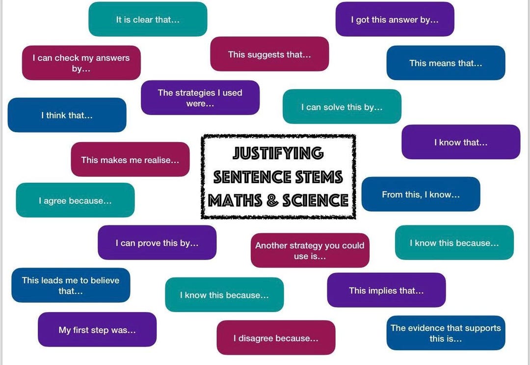 Helpful Sentence Starters for Class Discussions in Maths and Science - Etsy