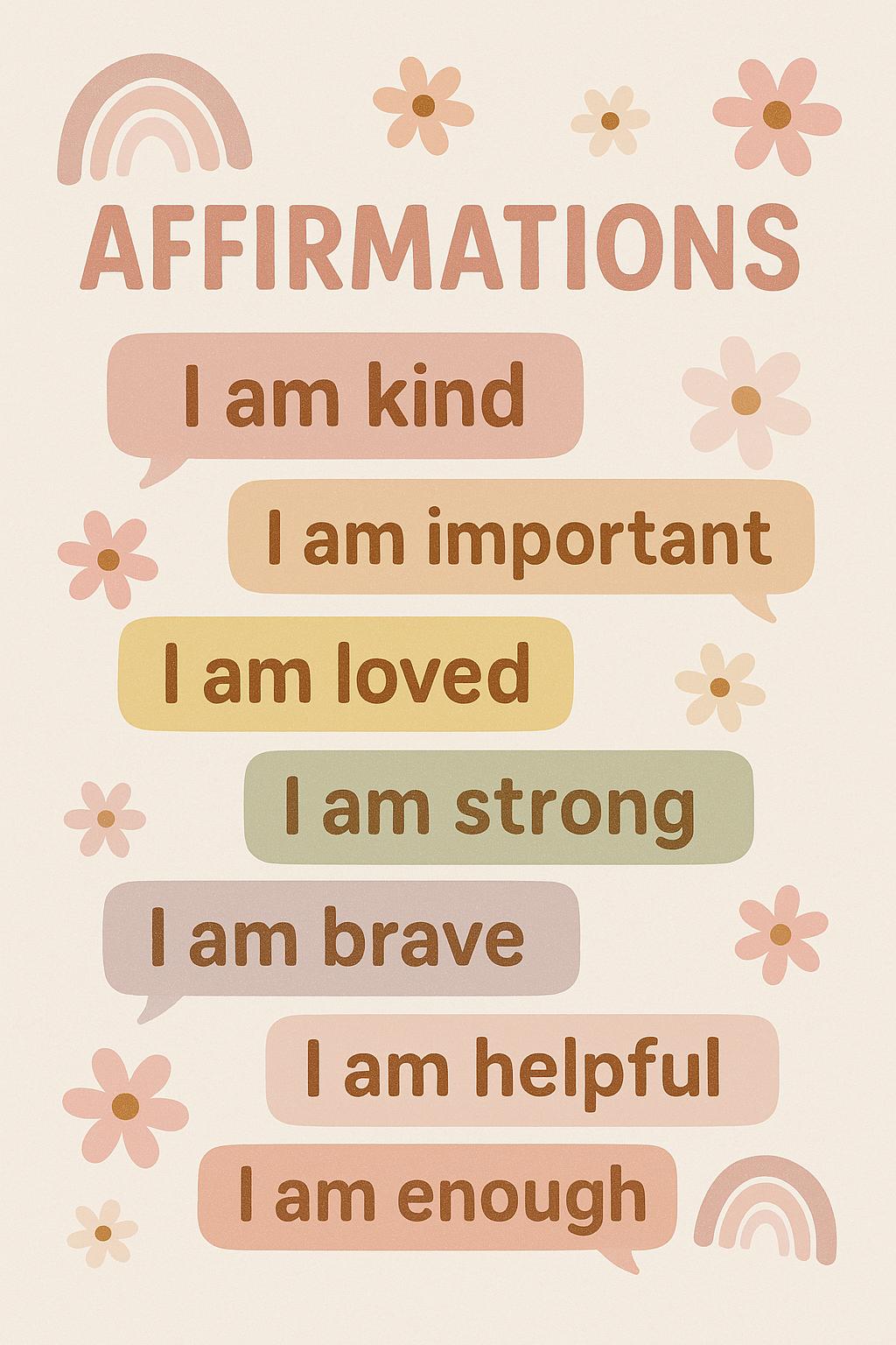 Positive Affirmations Poster - Etsy