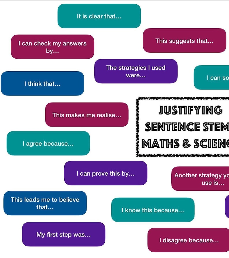 Helpful Sentence Starters for Class Discussions in Maths and Science - Etsy
