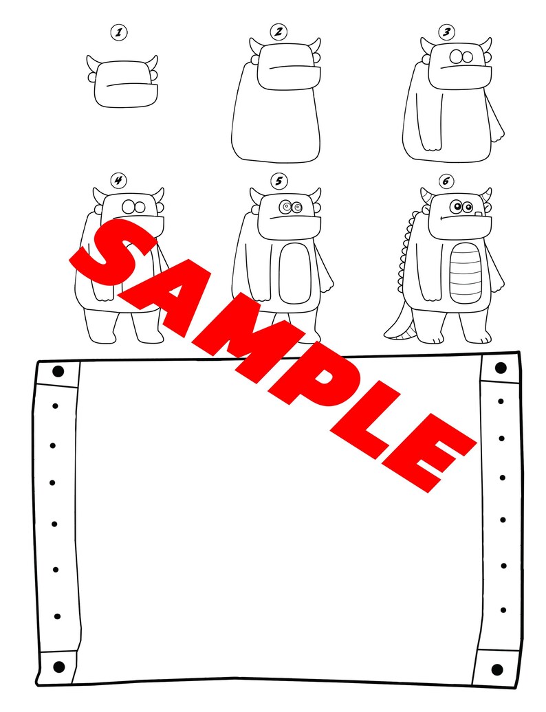 How to Draw Monsters: Step-by-step Guide for Kids (PDF Pattern) - Etsy