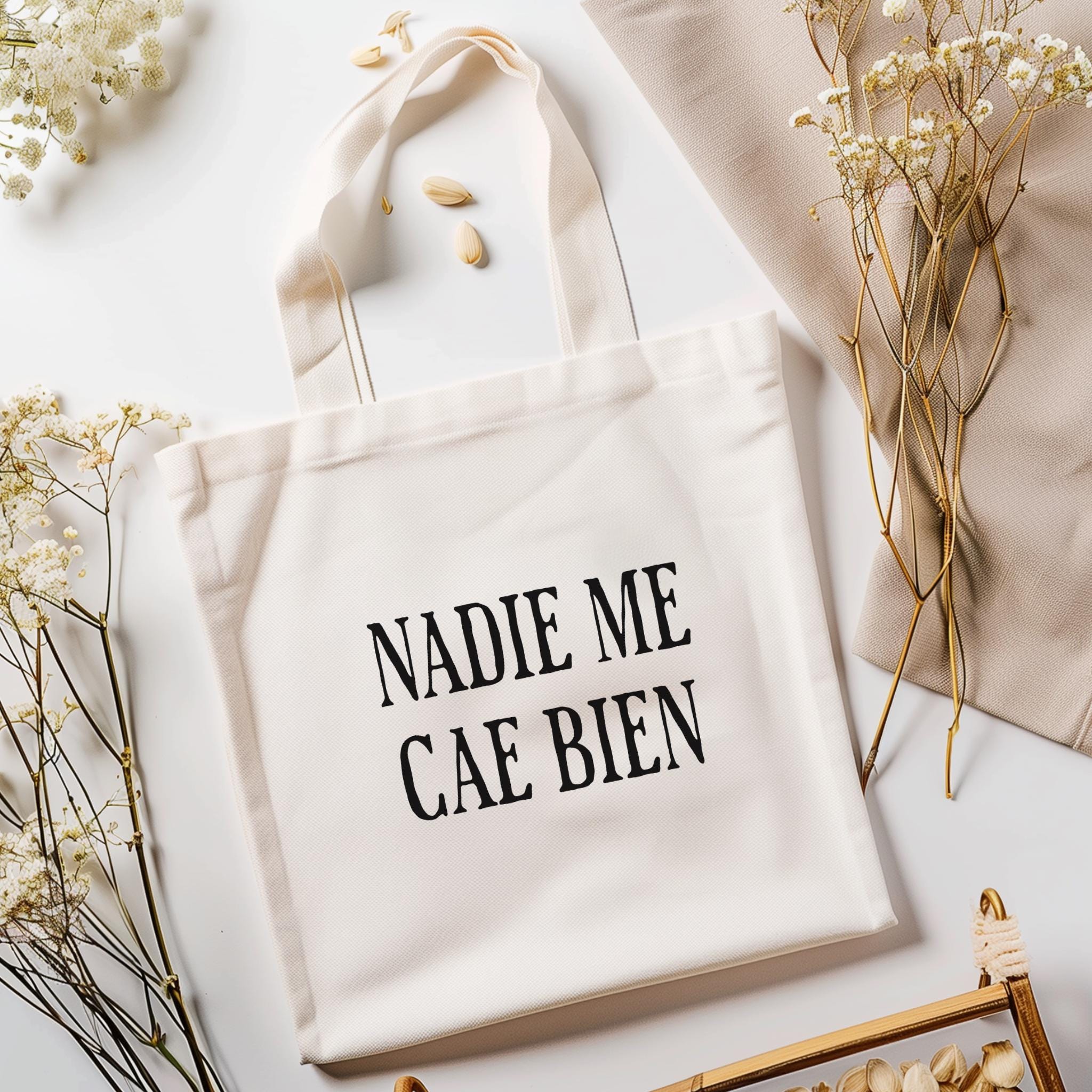 Sarcastic Quote Tote Bag – Nadie Me Cae Bien, Canvas Tote - Etsy