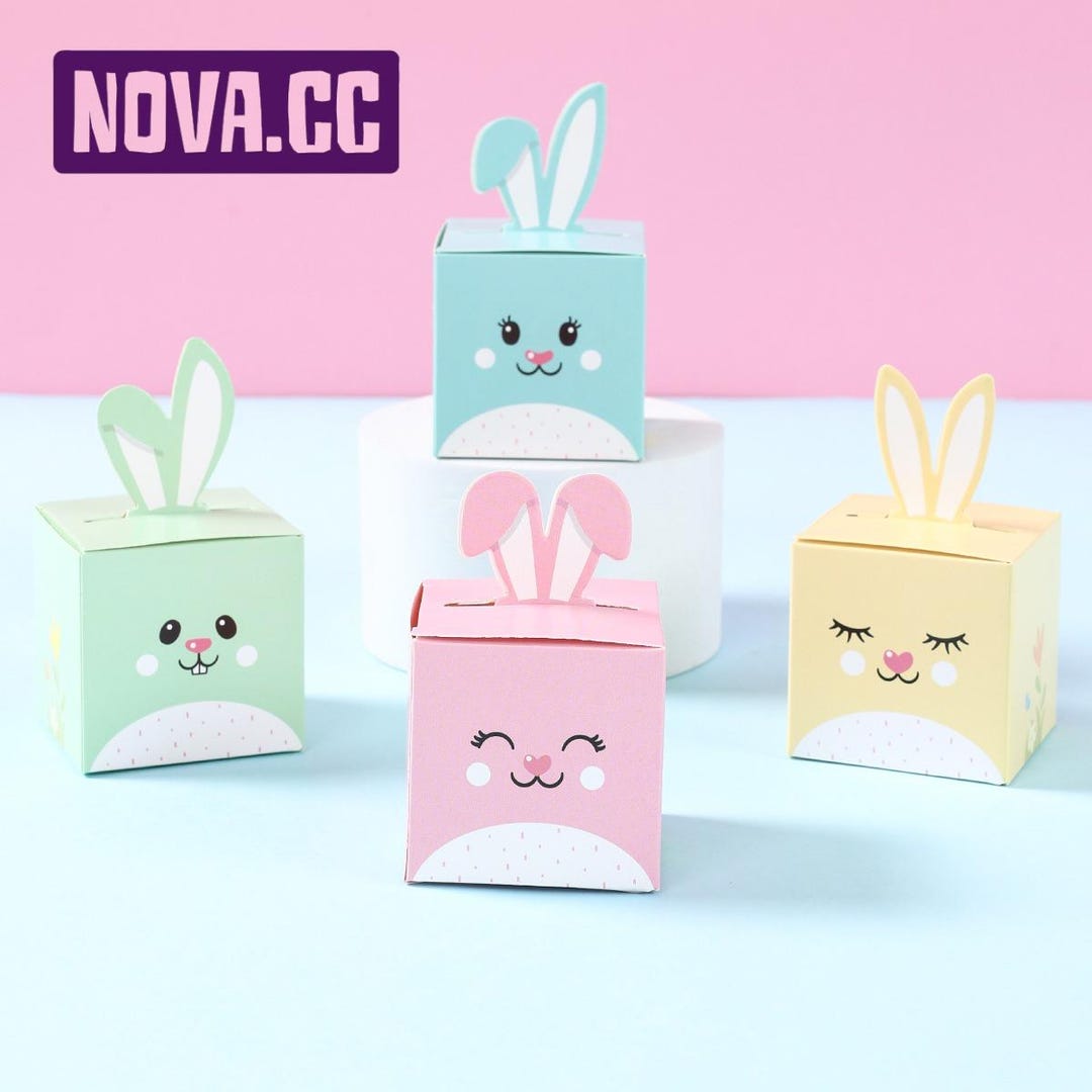 Easter Bunny Paper Candy Boxes - 24 Pack | Cute Treat Boxes for Kids ...