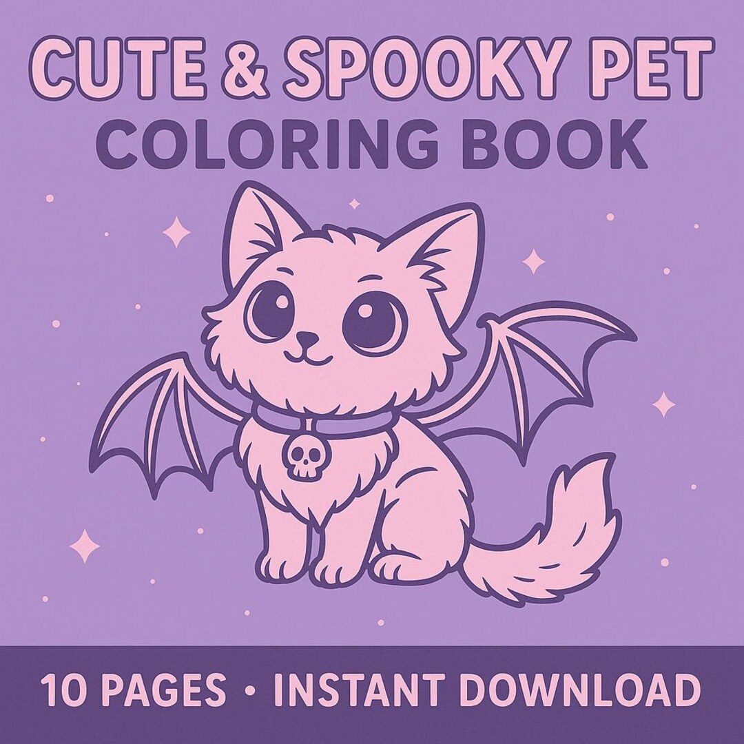 Goth Pets Coloring Book: Spooky Kawaii Animals (printable PDF) - Etsy