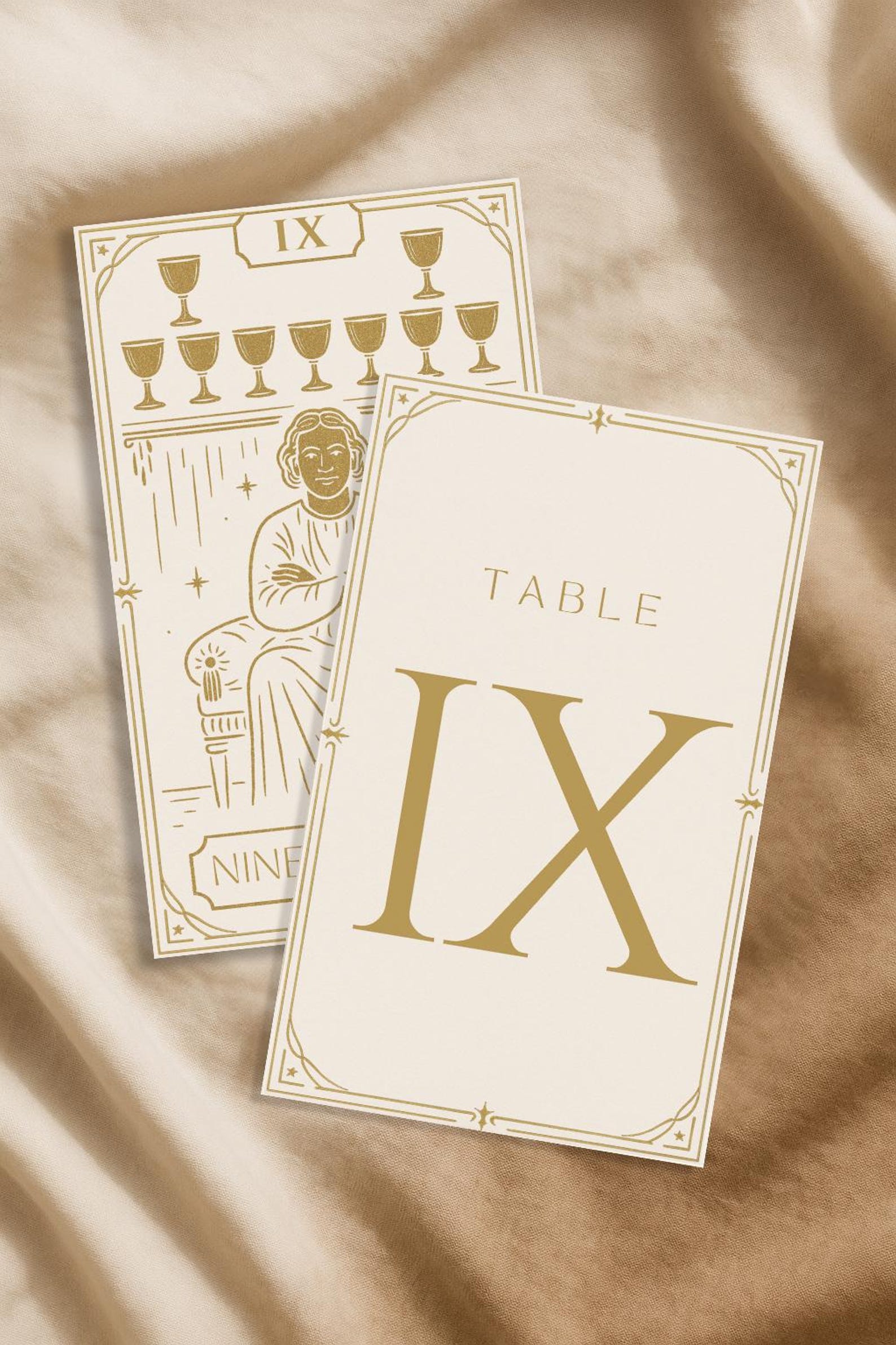 Celestial Tarot Table Numbers: Mystical Wedding Decor (canva Template ...