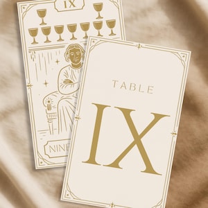Celestial Tarot Table Numbers: Mystical Wedding Decor (canva Template ...