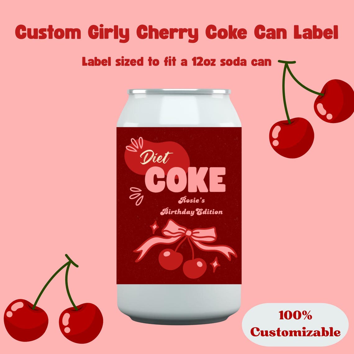 Custom Diet Coke 12oz Can Label - Etsy