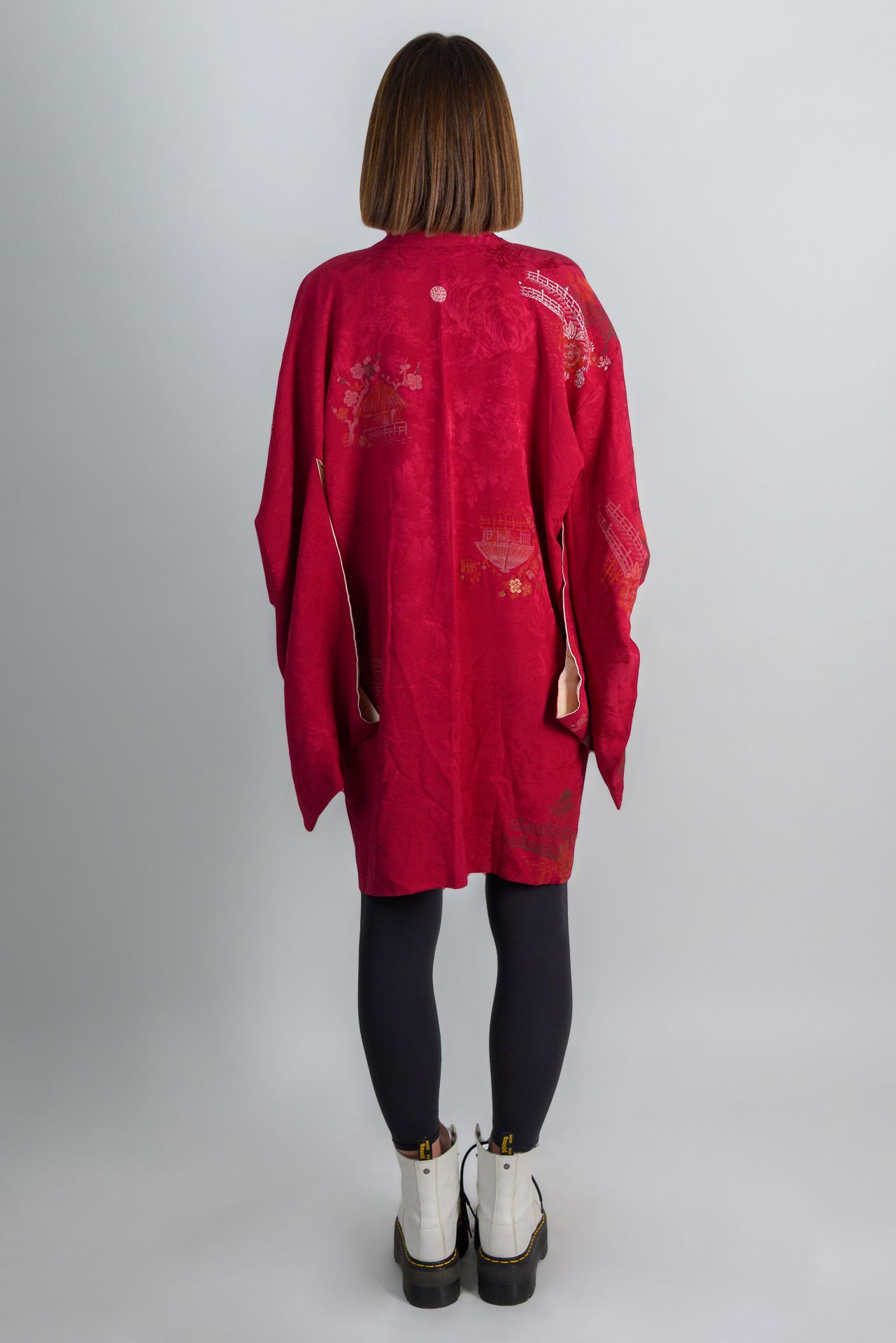 DRAGON FIRE Mystic|japanese Haori|red Kimono Jacket|boho Robe|festival ...