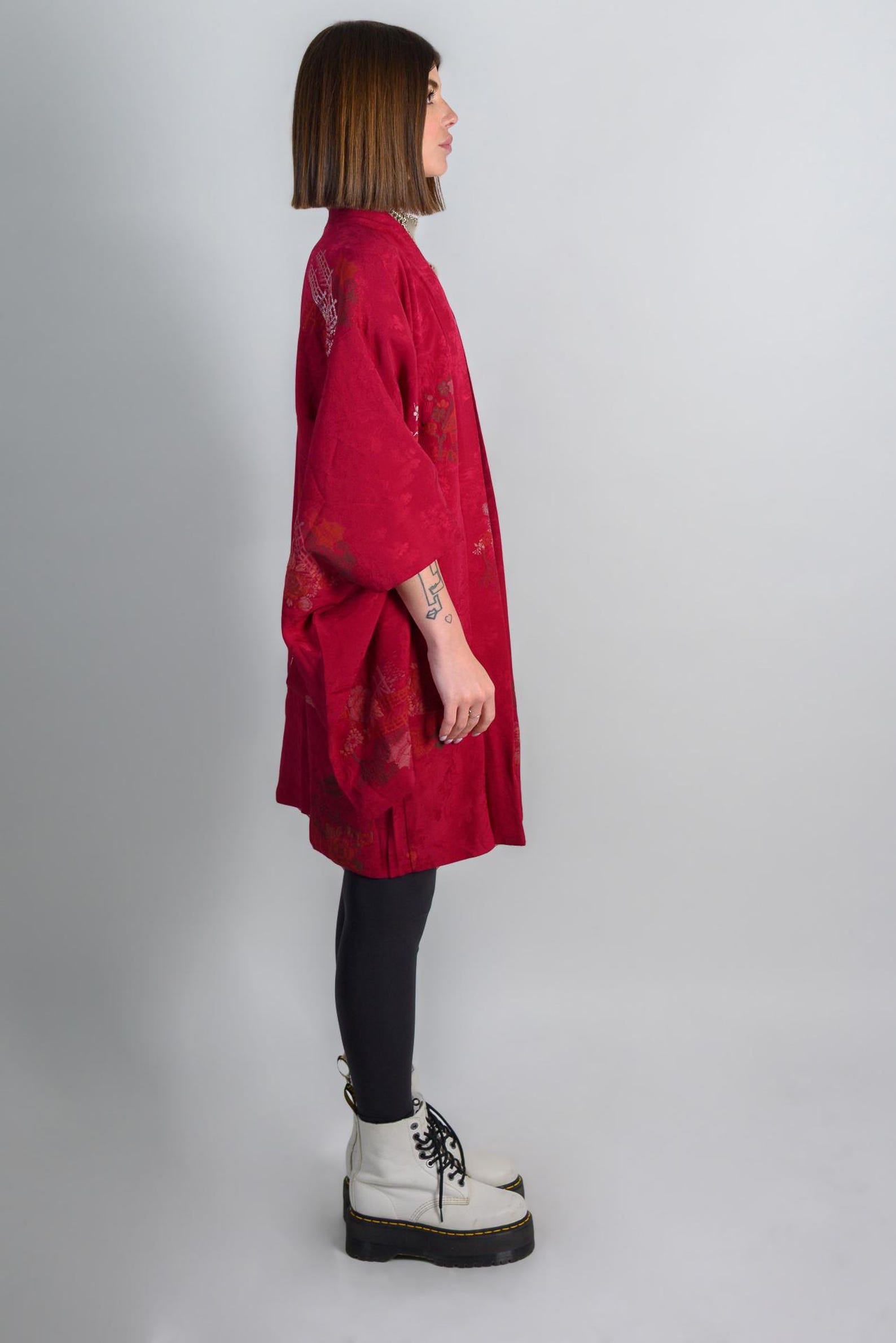 DRAGON FIRE Mystic|japanese Haori|red Kimono Jacket|boho Robe|festival ...