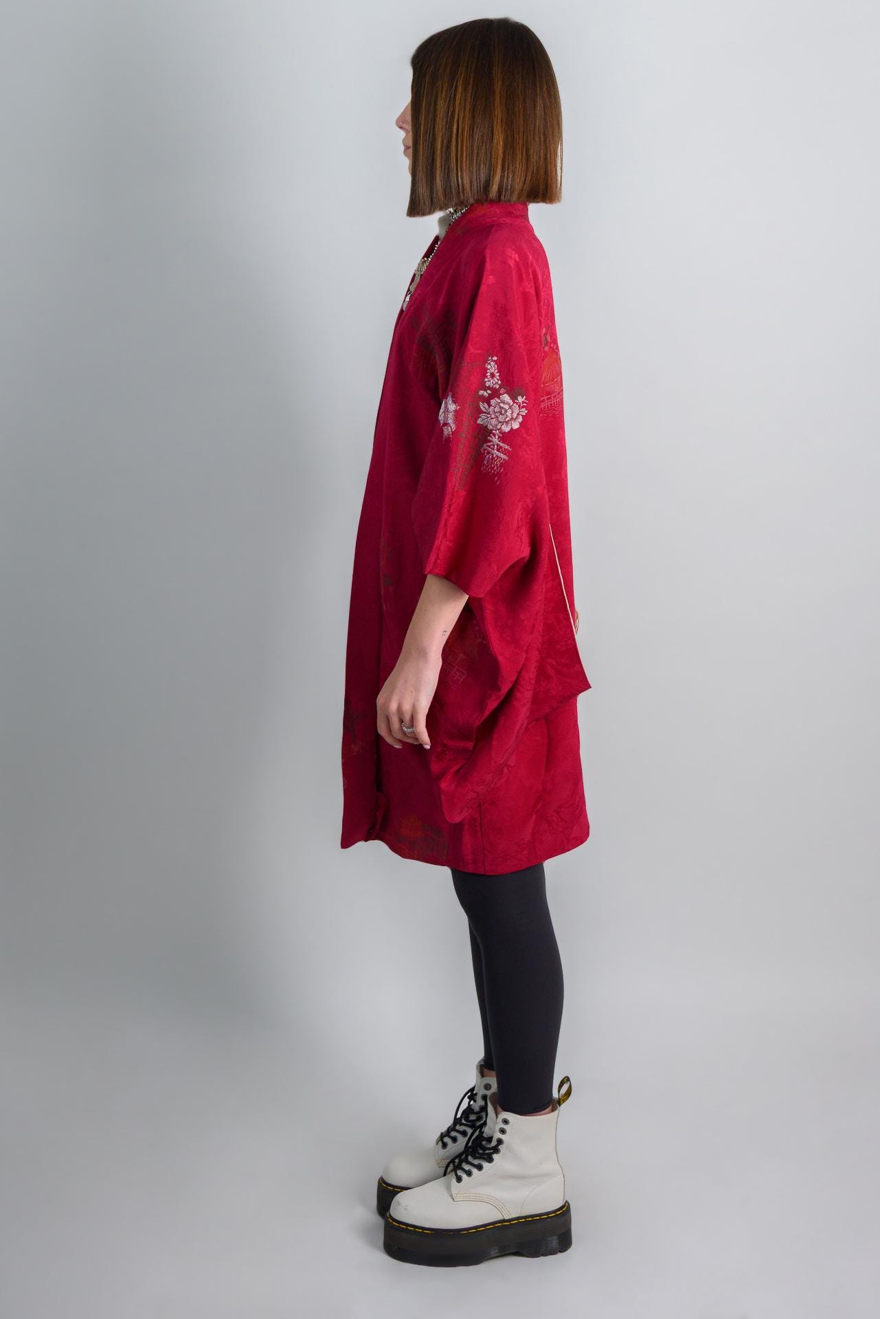 DRAGON FIRE Mystic|japanese Haori|red Kimono Jacket|boho Robe|festival ...