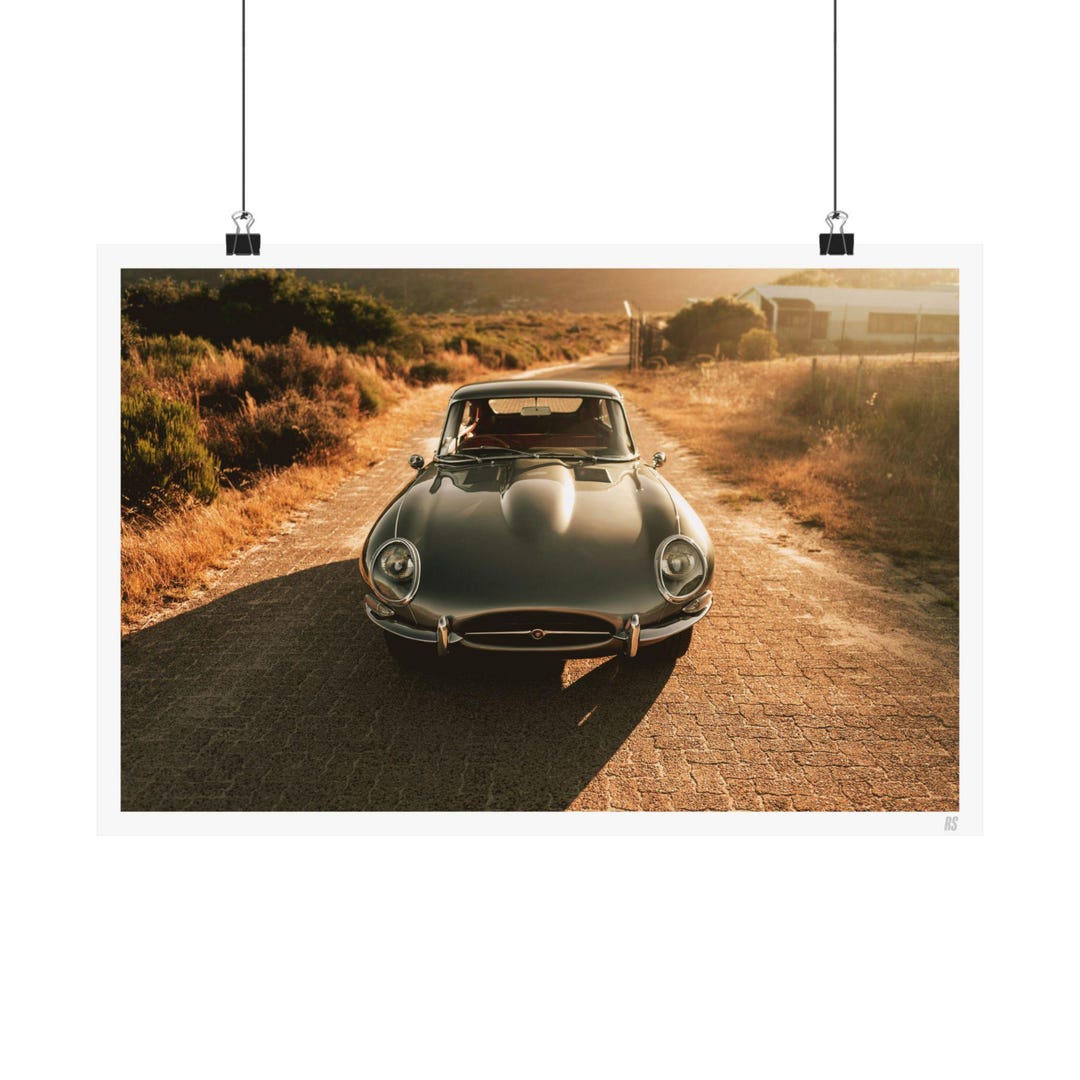 Jaguar E-type Poster - Vintage Classic Car - Classic Car Art Print ...