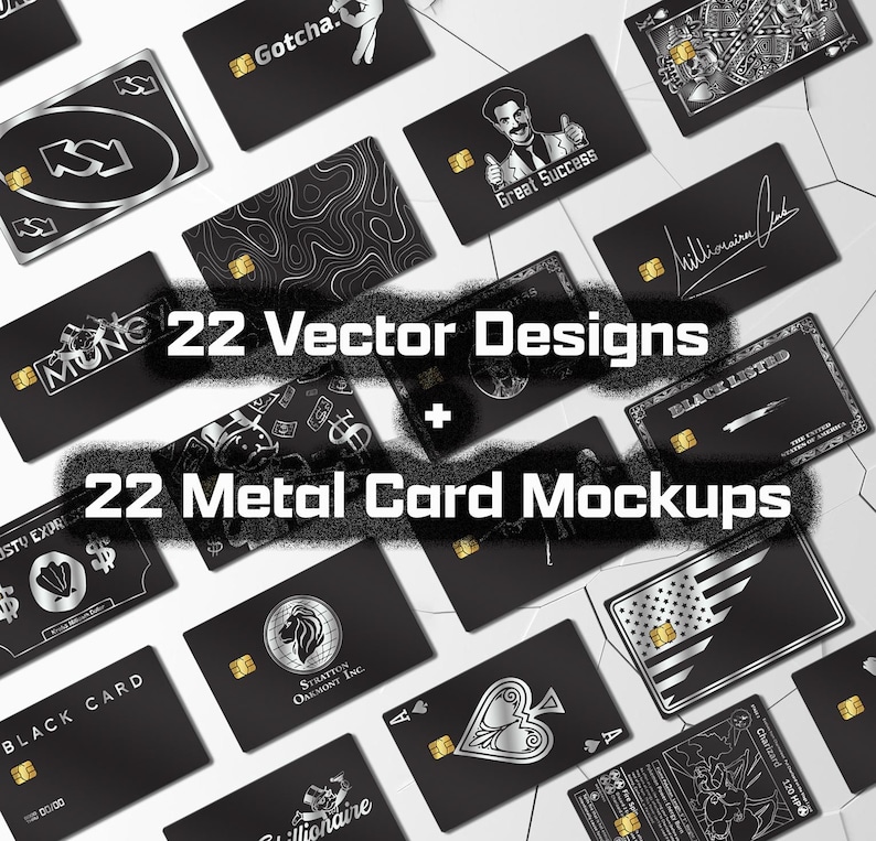 Ultimate Metal Card Design + Mockups Business Bundle - 22 Vector ...