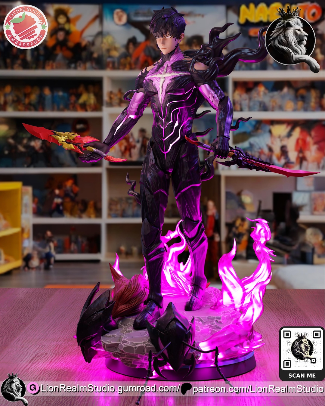 Figurine Sung Jin Woo avec Double Dagger Solo Leveling Qualité 16K ...