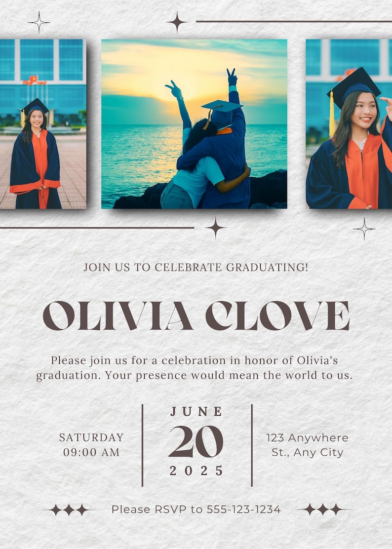 Photo Graduation Invitation | Class of 2025 | Editable Grad Party Card ...