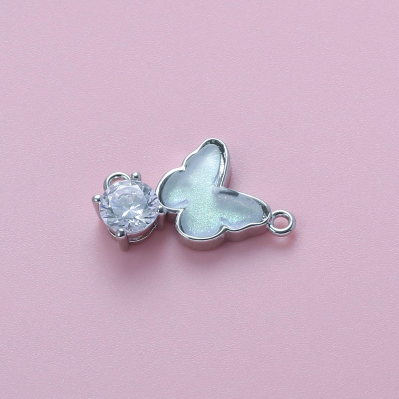 Butterfly Connector,18k Gold Filled CZ Colored Crystal Insect Butterfly ...