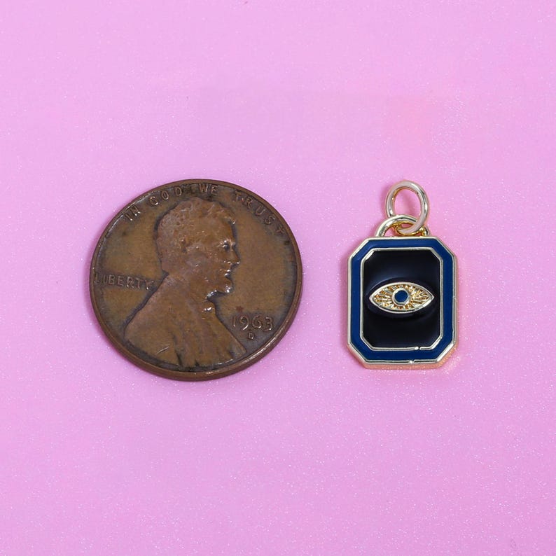 Eye Pendant,18k Gold Filled Enamel Eye Charms,ward off Evil Spirits Eye ...