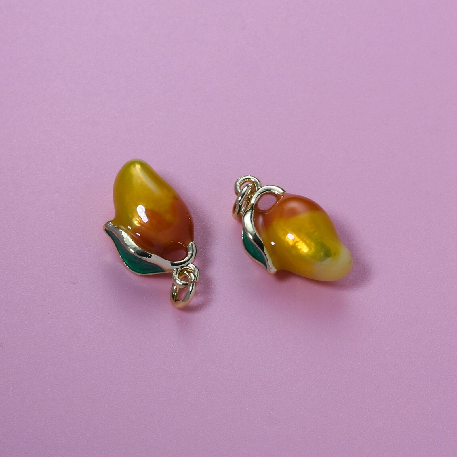 Mango Pendant,18k Gold Filled Enamel Fruit Charm,summer Inspiration ...