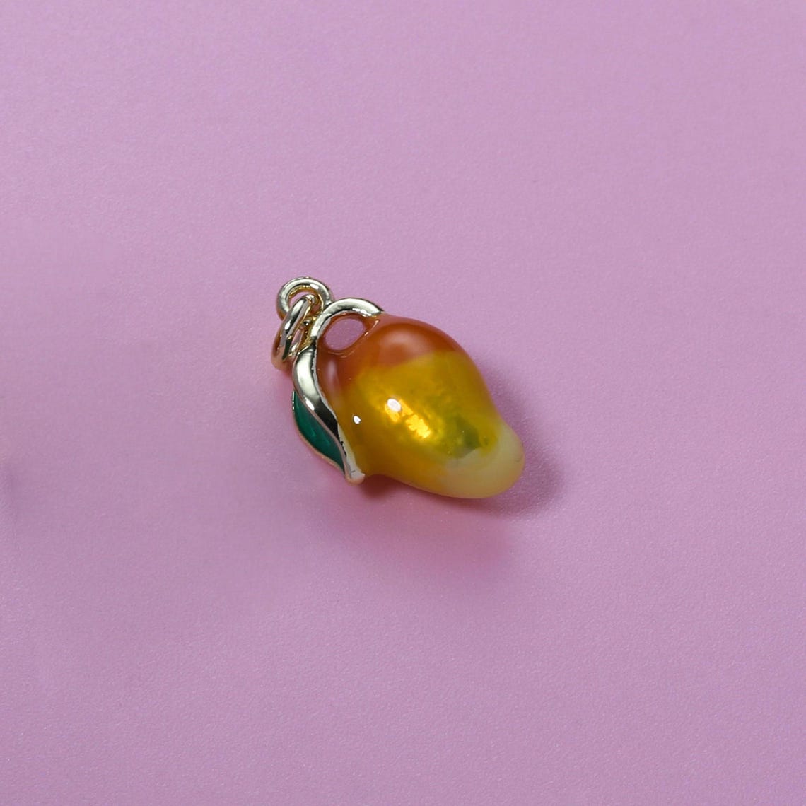Mango Pendant,18k Gold Filled Enamel Fruit Charm,summer Inspiration ...
