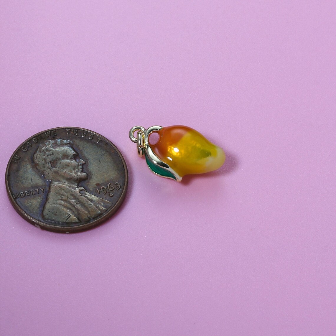 Mango Pendant,18k Gold Filled Enamel Fruit Charm,summer Inspiration ...