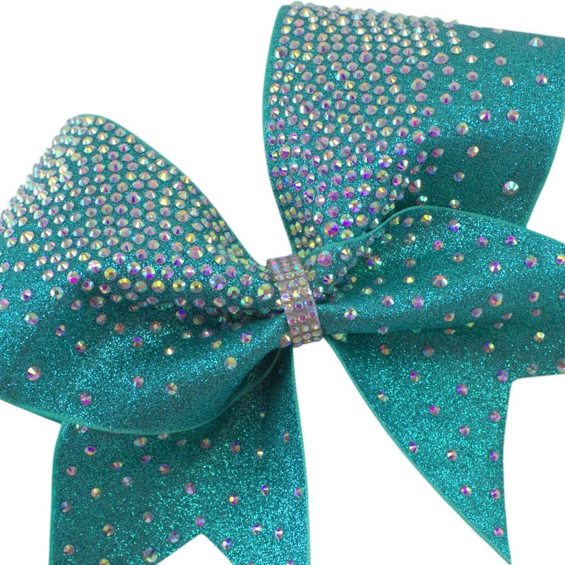 Teal Glitter Cheer Bow - Etsy