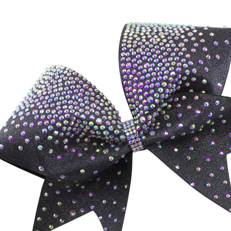 Rhinestone Silver Cheer Bow - Etsy