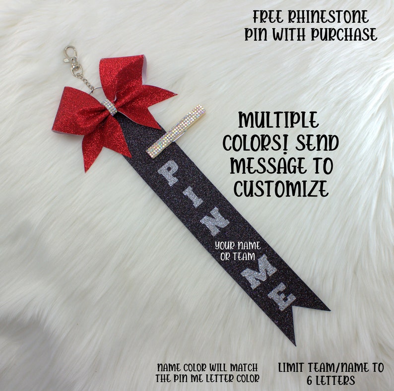 1 Pin Me Ribbon Competition Cheer Pin Me Glitter Pin Me Ribbon - Etsy