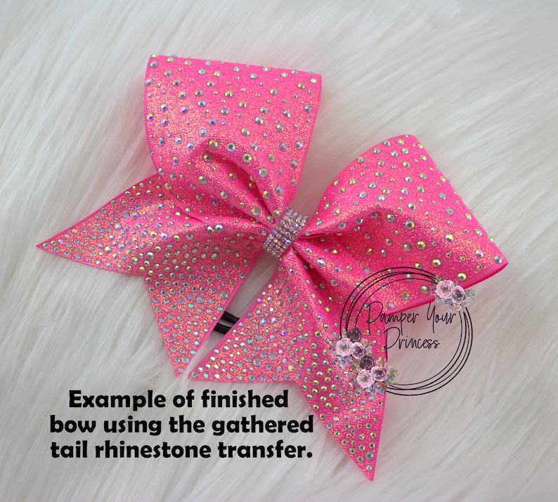 Ready to Press Rhinestone Transfer for Cheer Bows 13"x3" Transfer Only ...
