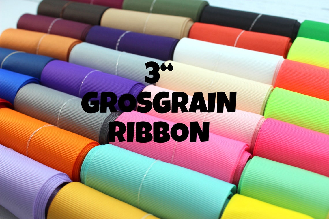 3yd 3 Solid Grosgrain Ribbon You Choose Color - Etsy