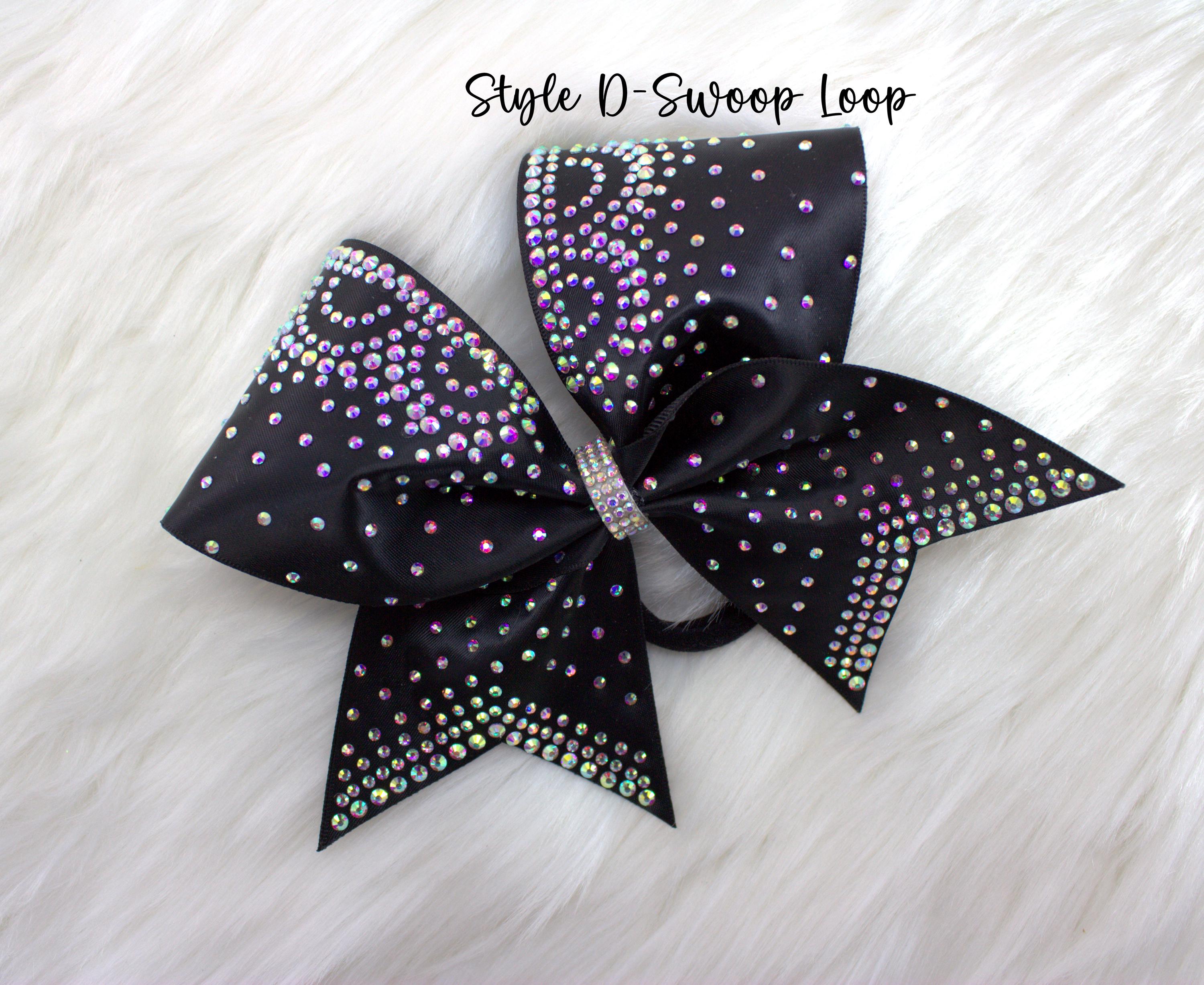 1pc Neon Yellow Cheer Bow, Full Glitter Ribbon With Rhinestones, Hair ...