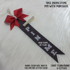 1 Pin Me Ribbon Competition Cheer Pin Me Glitter Pin Me Ribbon - Etsy
