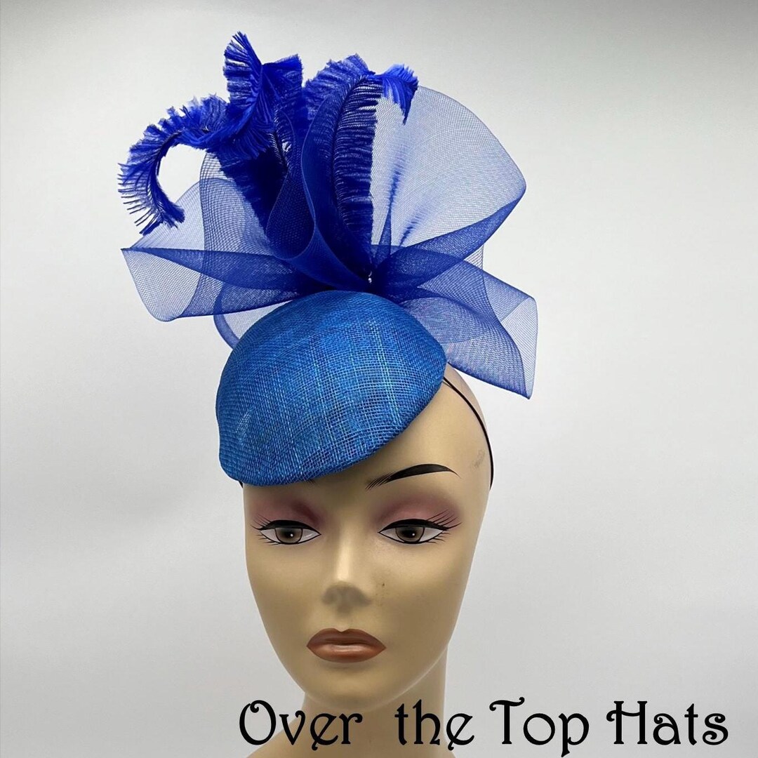 Blue Percher Hat or Fascinator Foe Derby, Church or Weddings - Etsy