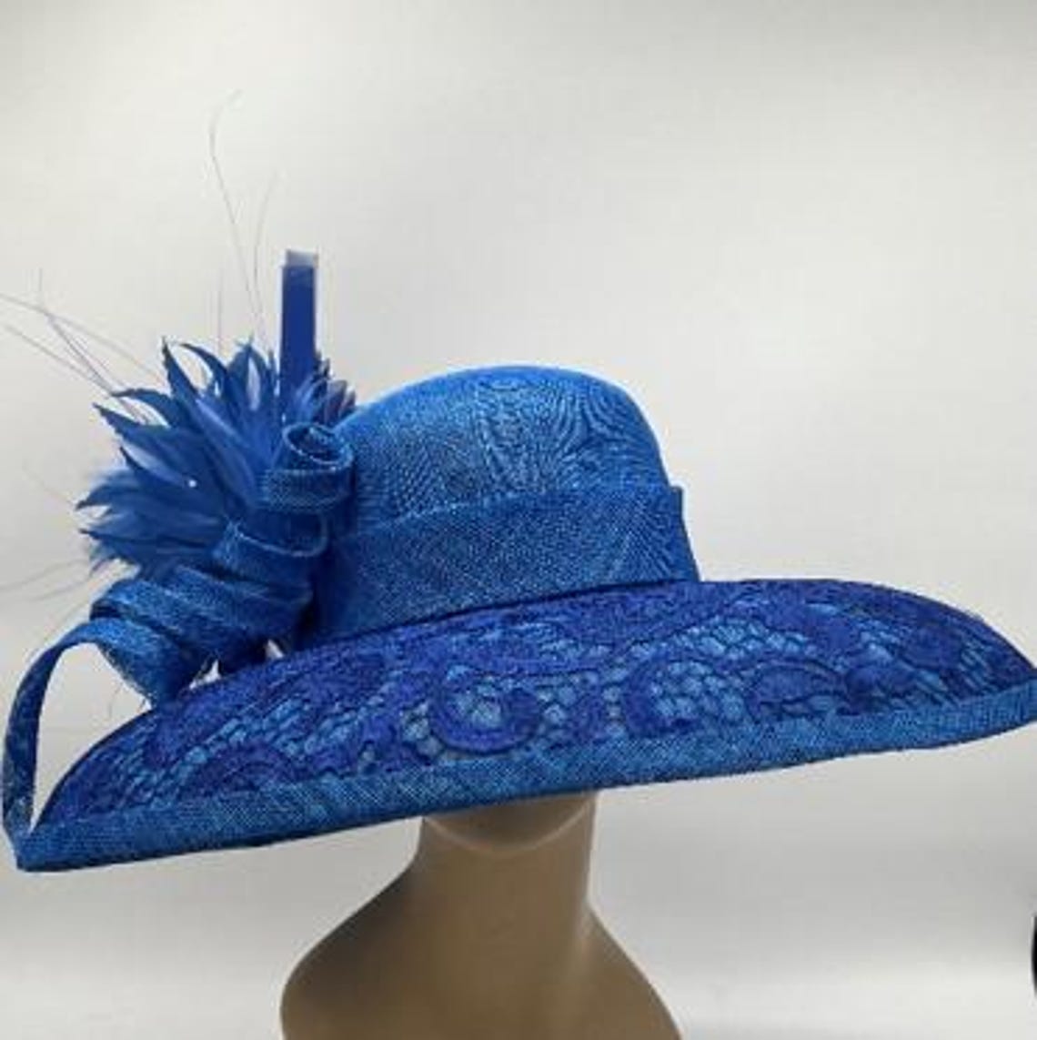 Royal Blue Big Brimmed Hat - Etsy