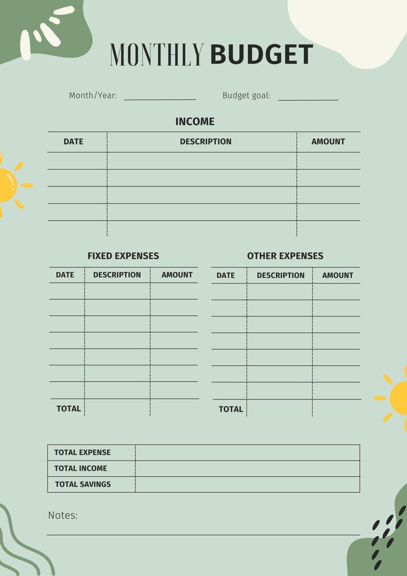Monthly Budget Planner – Digital Download | 11 Aesthetic Designs | PDF ...