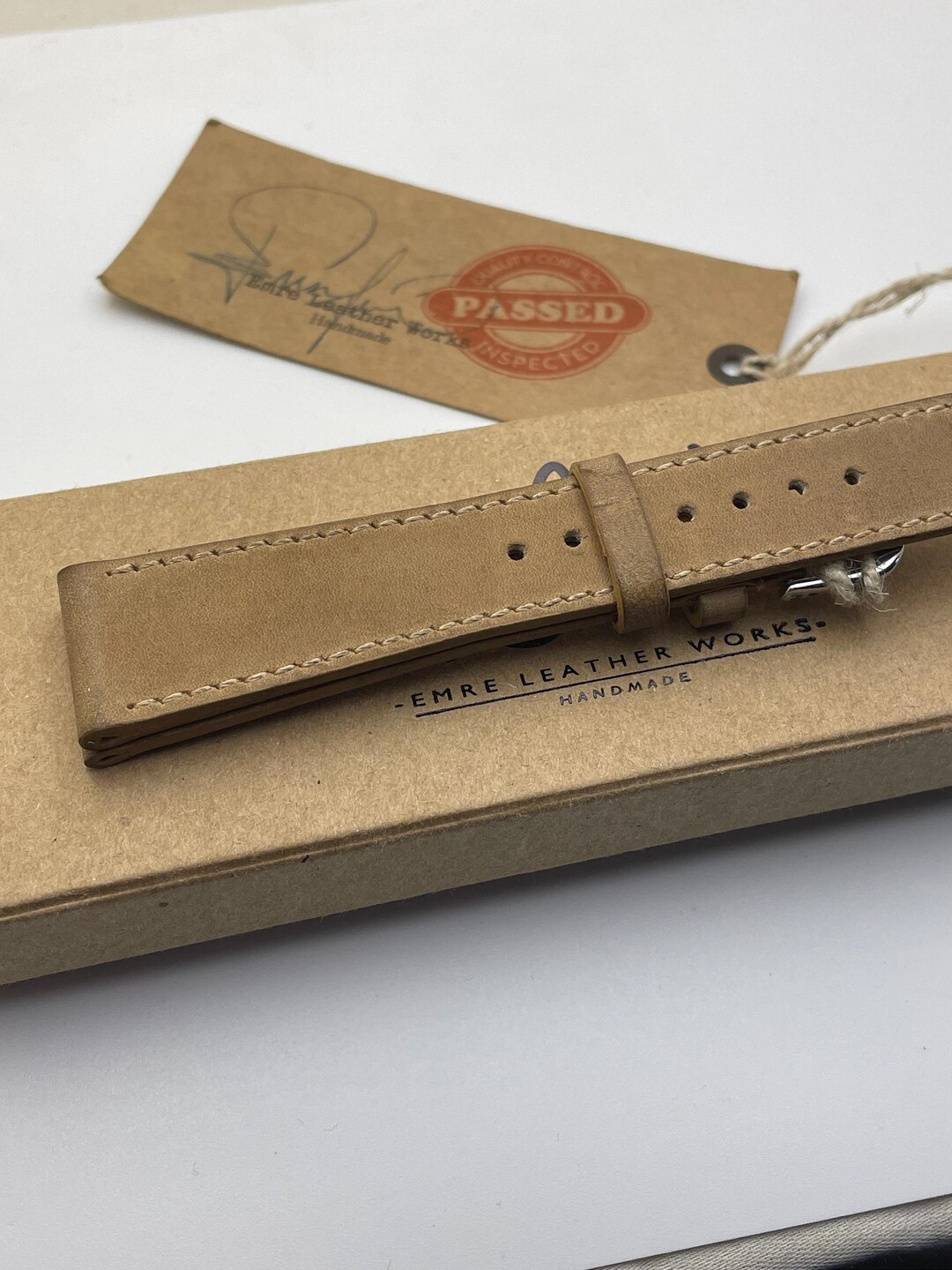 Handmade Beige Leather Watch Strap: 22/18mm, Steel Buckle - Etsy