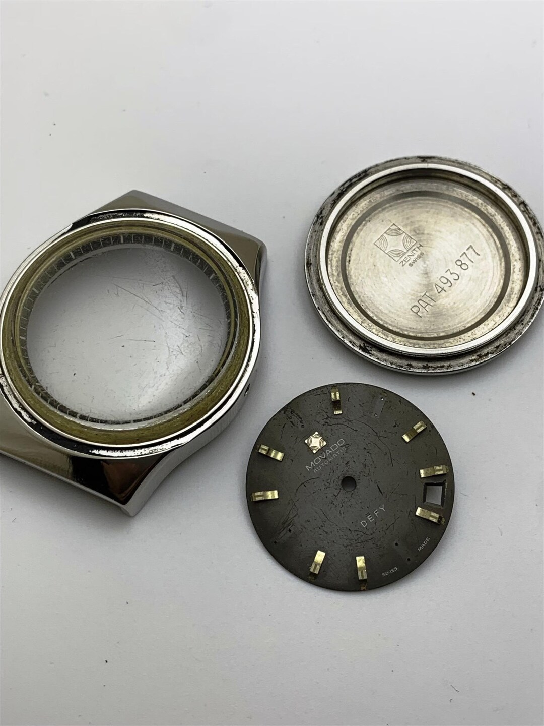 Movado DEFY Diver Watch Case & Dial - Swiss Made - 1970s (for Parts ...