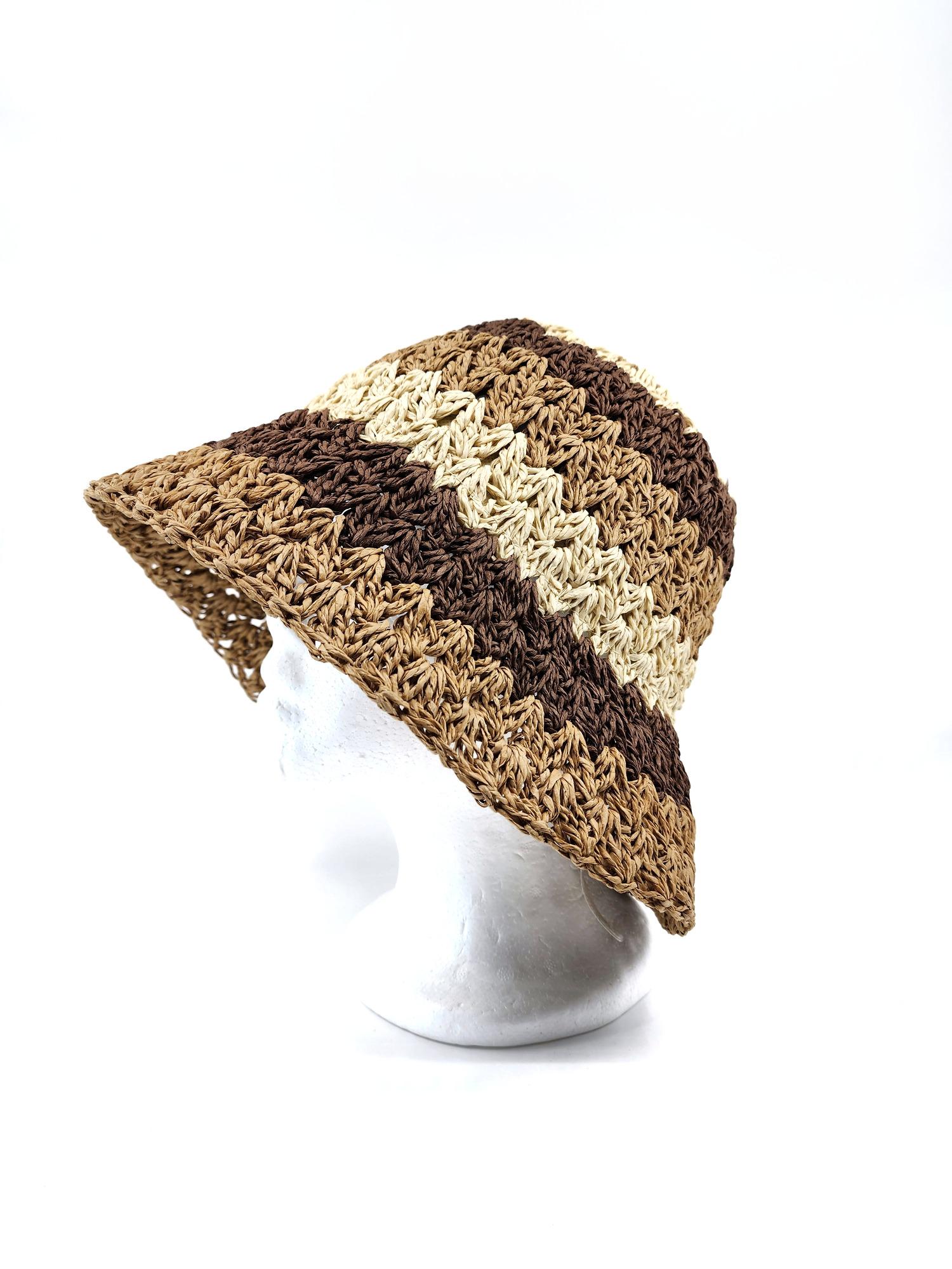 Multi Color Stripe Straw Bucket Hat Sun Hat - Etsy