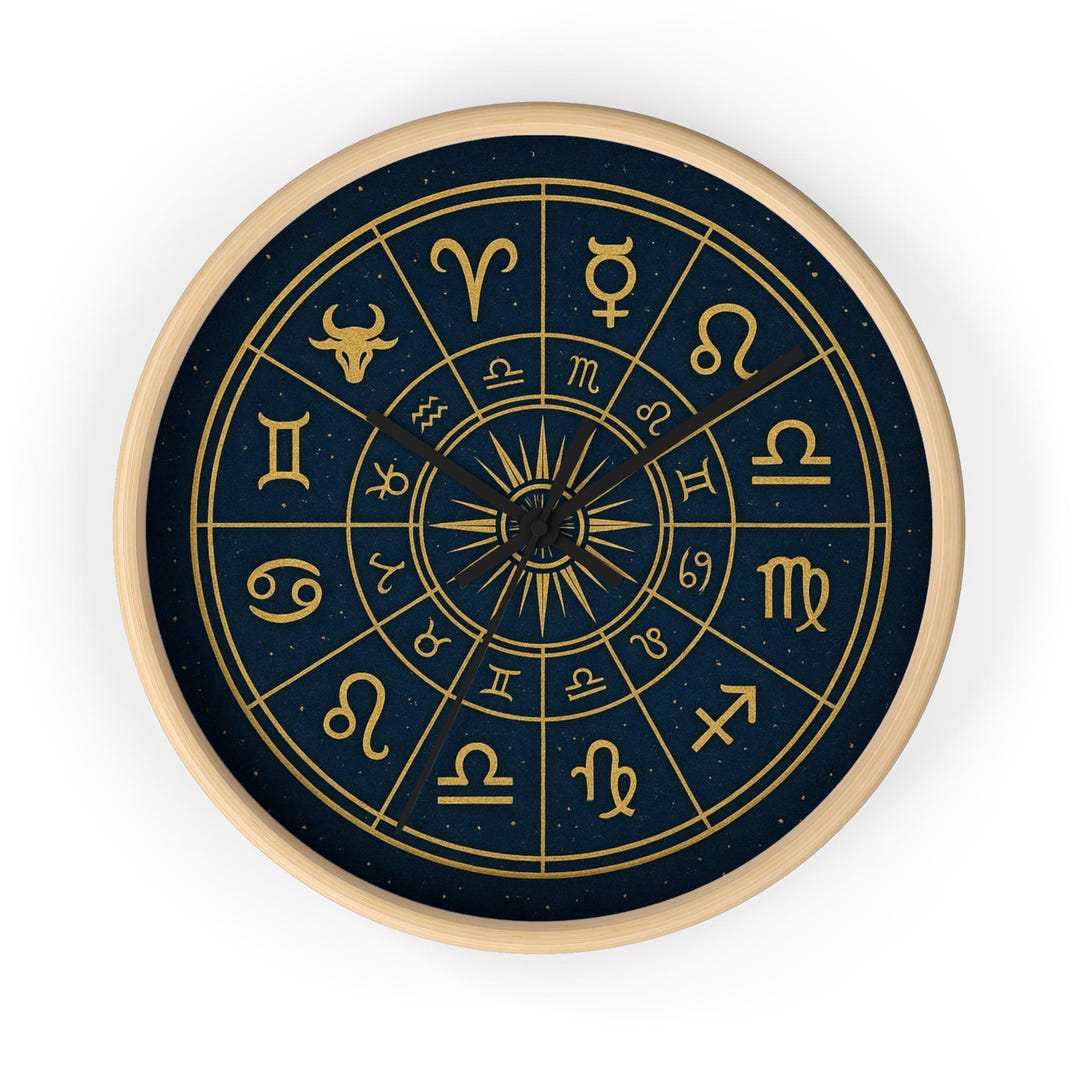 Astrology Wall Clock - Zodiac Signs Decor, Horoscope Gift, Celestial ...